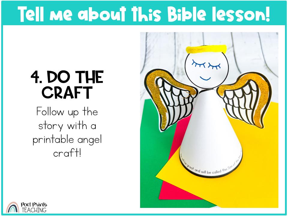 An Angel Visits Mary Christmas Bible Lesson for Kids, Printable Craft ...