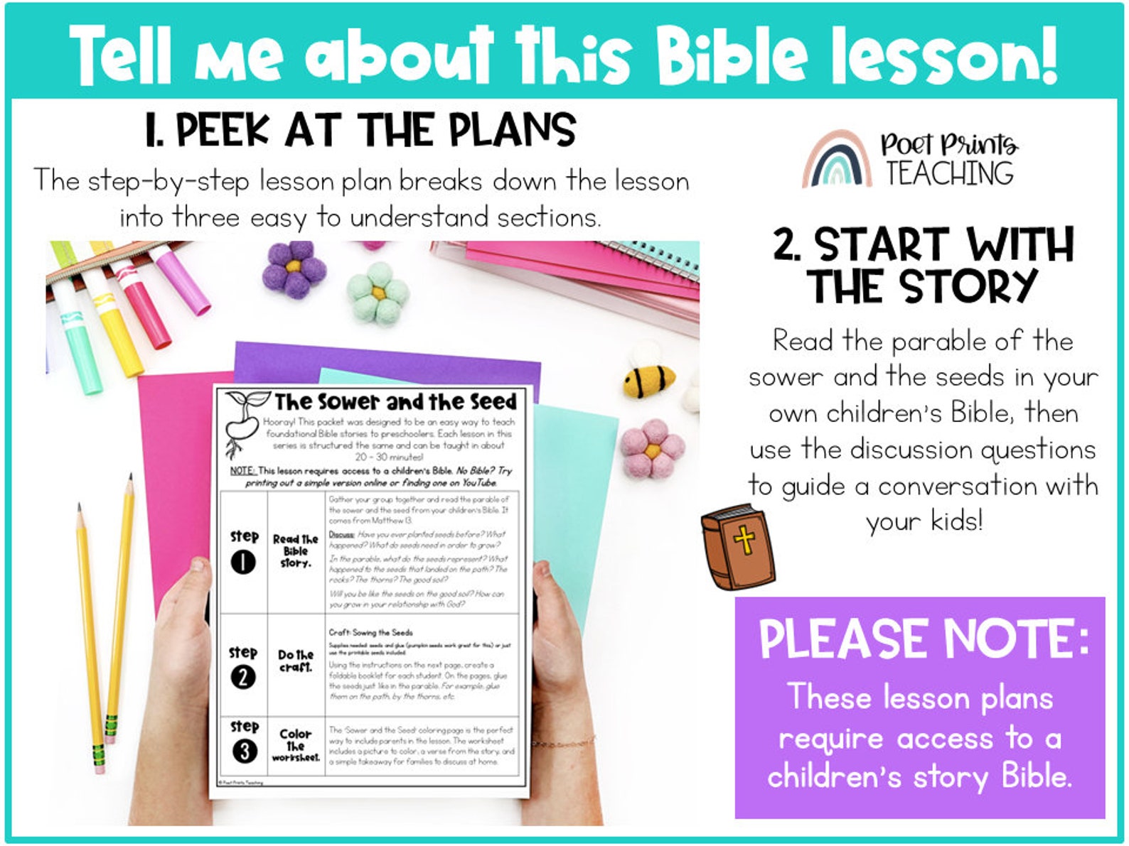 The Parable of the Sower Printable Bible Craft and Lesson for Preschool ...
