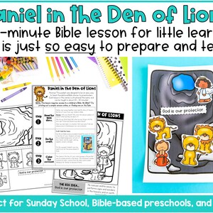 Daniel in the Lions' Den Preschool Bible Lesson, Printable Craft for ...