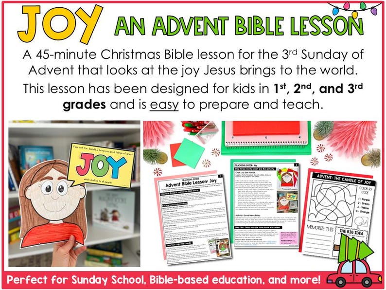 Joy: an Advent Bible Lesson for Kids, Printable Christmas Craft (PDF ...