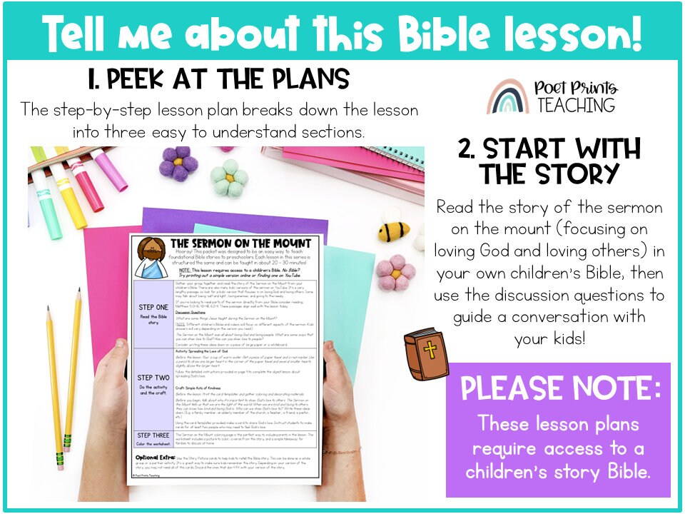 Sermon on the Mount, Jesus Teaches About Love, Printable Bible Craft ...