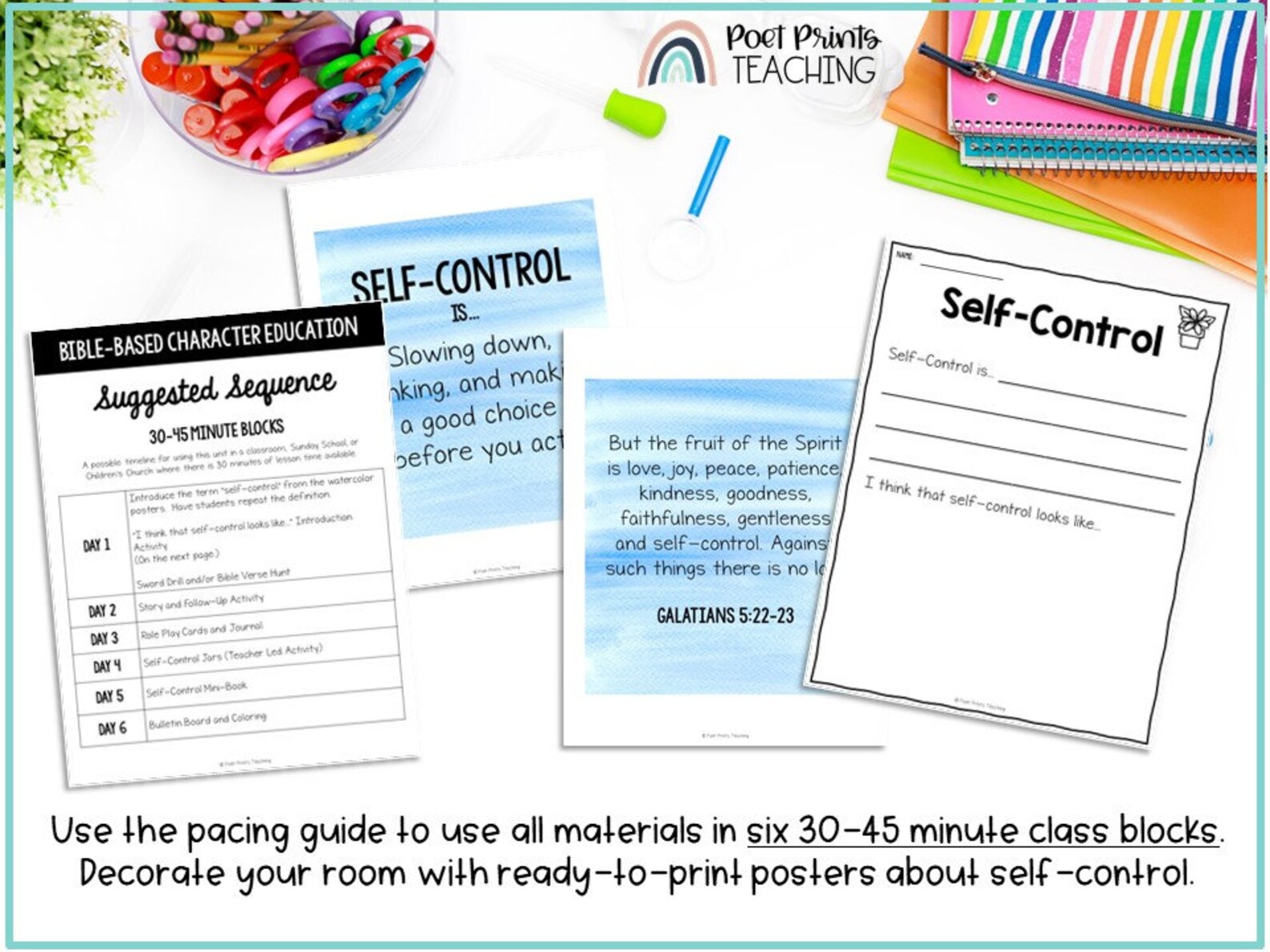 Self-control Bible Lessons for Kids, Printable Character Education ...