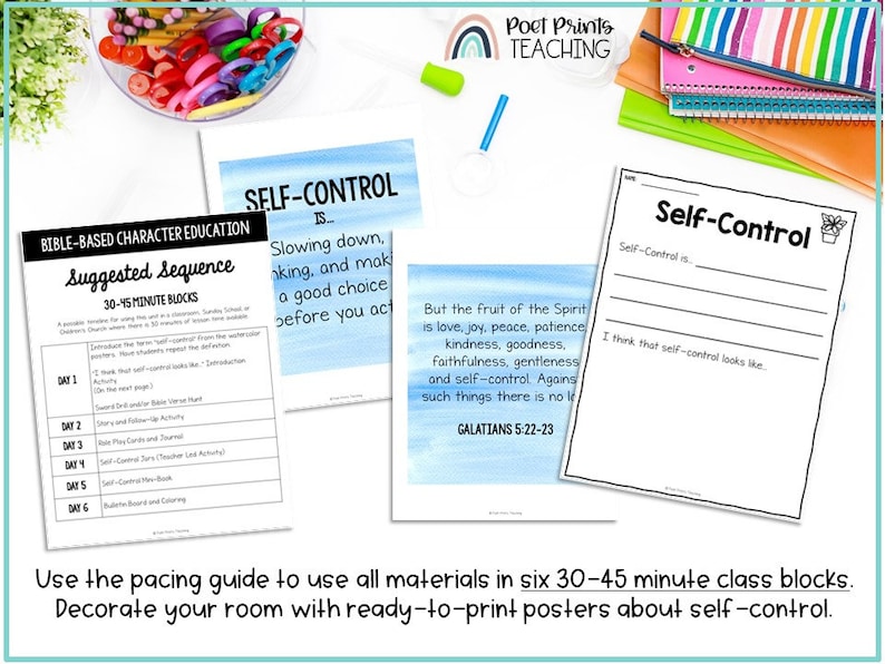 Self-control Bible Lessons for Kids, Printable Character Education ...