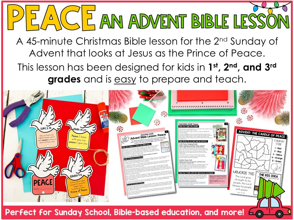 Peace: an Advent Bible Lesson for Kids, Printable Christmas Craft (PDF ...