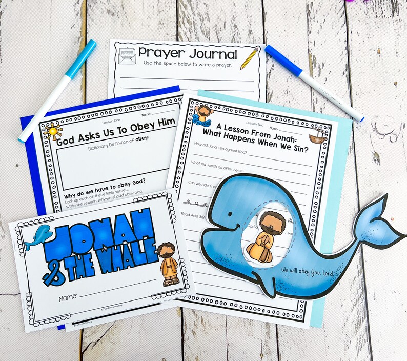 Jonah and the Whale Bible Lessons and Craft, Printable Sunday School ...