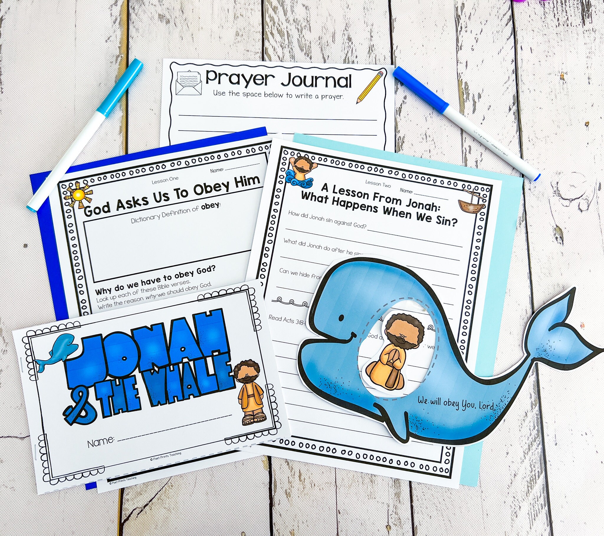 Jonah and the Whale Bible Lessons and Craft, Printable Sunday School ...