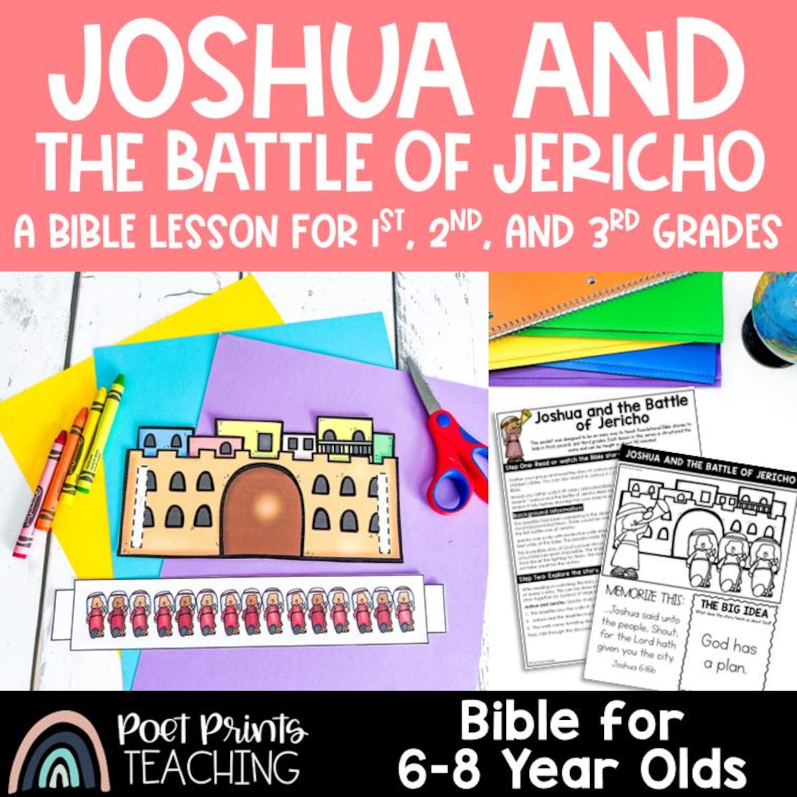 Joshua and the Battle of Jericho Old Testament Bible Lesson, Printable ...