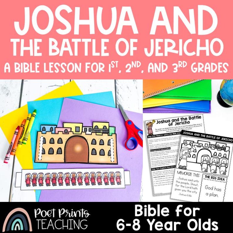 Joshua and the Battle of Jericho Old Testament Bible Lesson, Printable ...