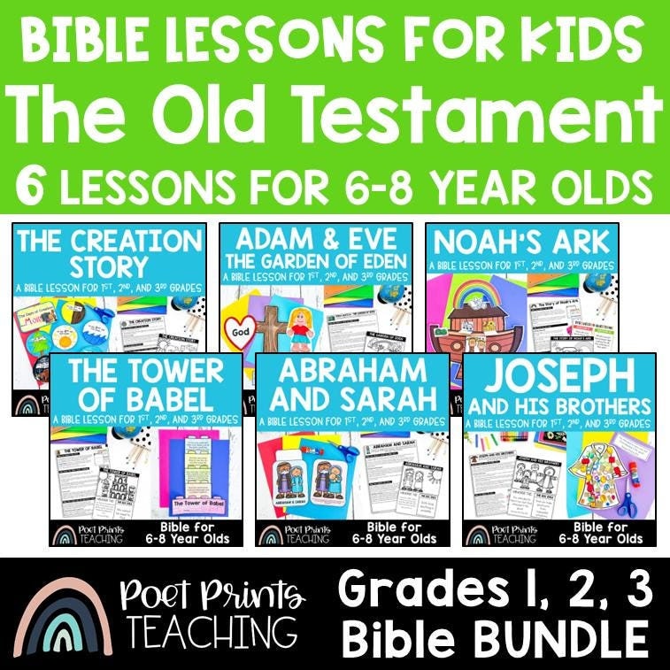 Old Testament Bible Story Lessons for Kids in 1st 2nd and 3rd Grade ...