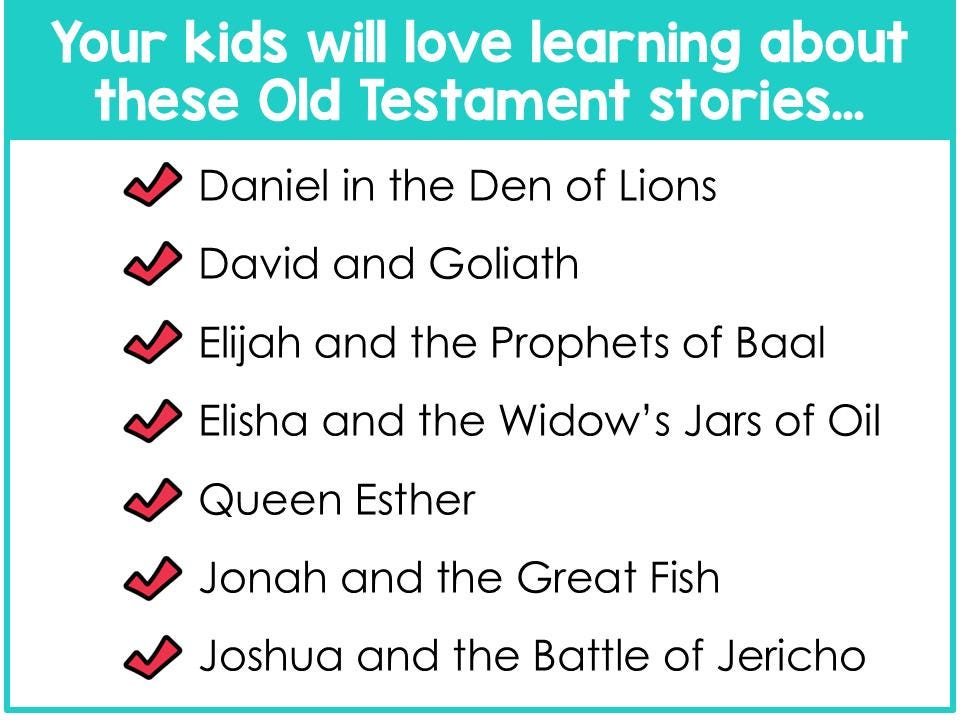 Bible Lessons for Kids From the Old Testament, 1st, 2nd, 3rd Grades ...