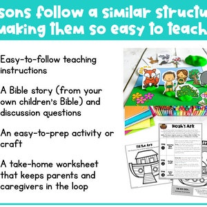 Old Testament Bible Stories, 6 Printable Bible Lessons for Preschool ...