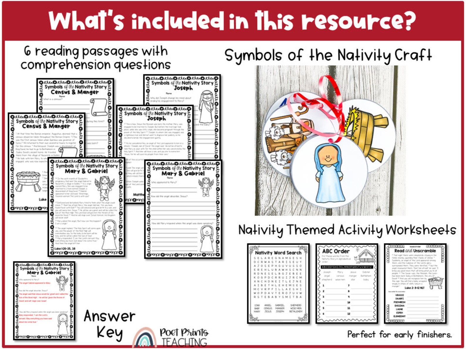 The Nativity Story Reading Passages and Craft, Sunday School Lesson ...