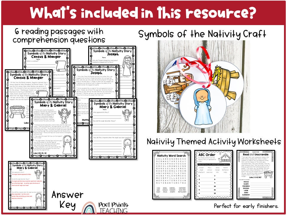 The Nativity Story Reading Passages and Craft, Sunday School Lesson ...