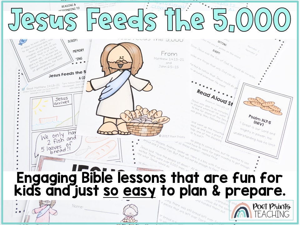 Jesus Feeds the 5000, Miracles of Jesus Sunday School Lessons, Bible ...