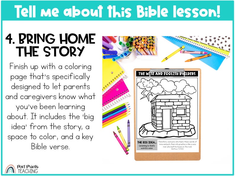 The Parable of the Wise and Foolish Builder Printable Bible Craft and ...