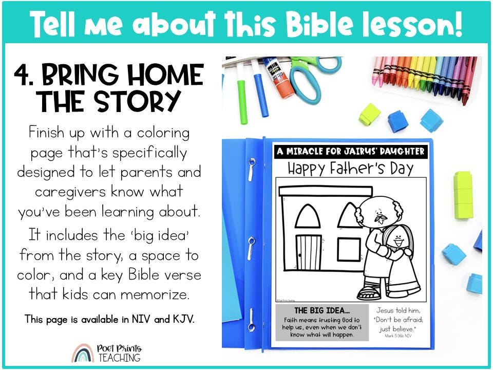 Father's Day Bible Lesson for Preschool: Jesus Raises Jairus' Daughter ...