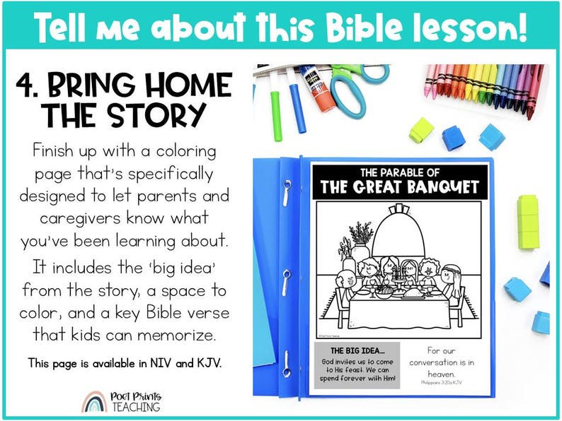 The Parable of the Great Banquet Bible Lesson for Preschool (PDF ...