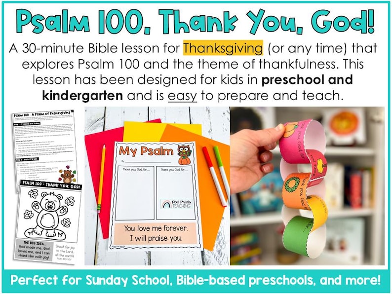 Thanksgiving Bible Lesson for Preschool and Kindergarten (PDF Digital ...