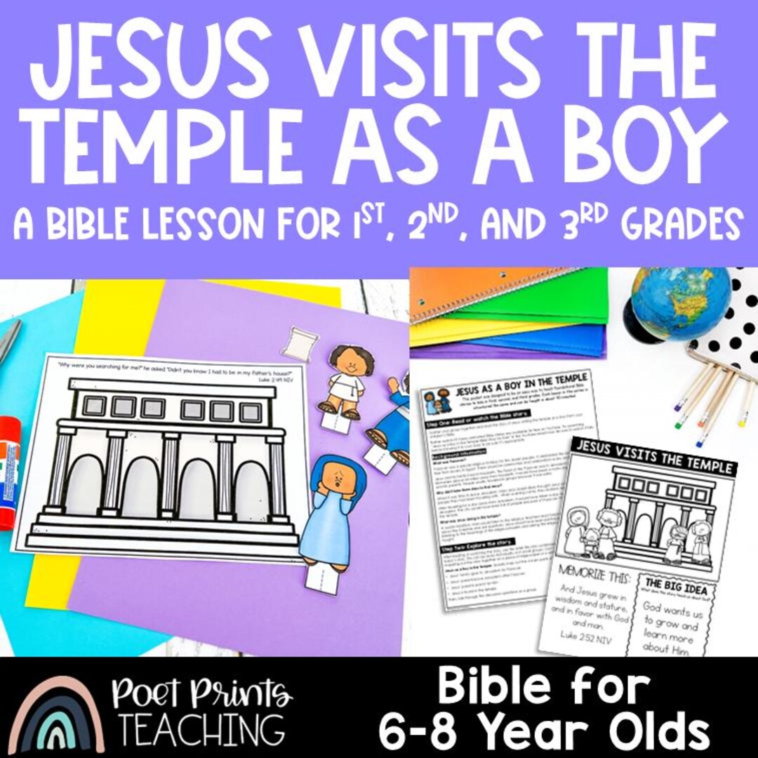 The Boy Jesus Visits the Temple, New Testament Bible Stories, Printable ...