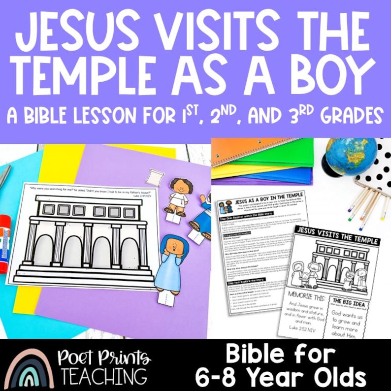 The Boy Jesus Visits the Temple, New Testament Bible Stories, Printable ...