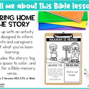 Naaman is Healed From Leprosy, Old Testament Bible Lesson, Printable ...