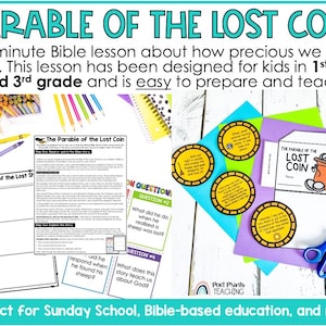 The Parable of the Lost Coin Bible Lesson, Printable Bible Story Craft ...