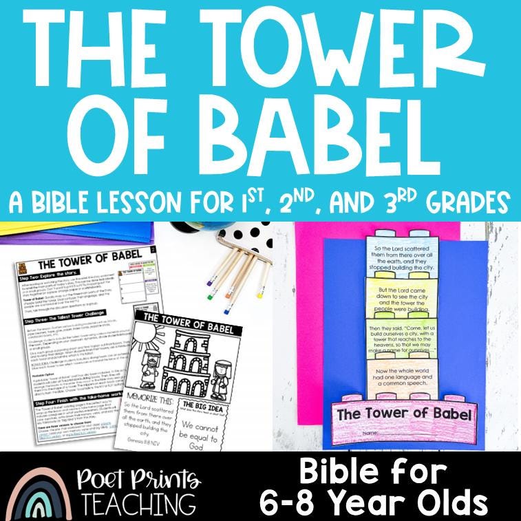 The Tower of Babel Printable Bible Lesson for Bigger Kids in 1st, 2nd ...