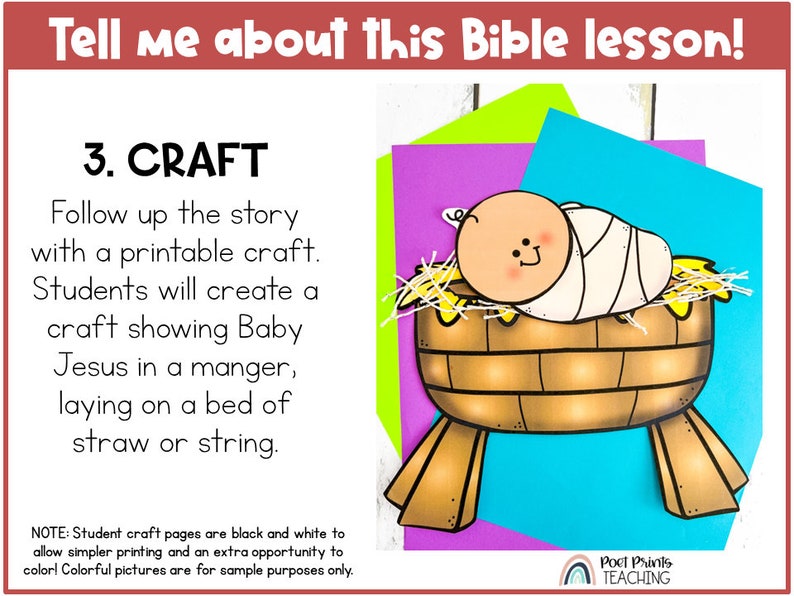 Baby Jesus is Born, Christmas Bible Lesson for Preschool, Printable ...
