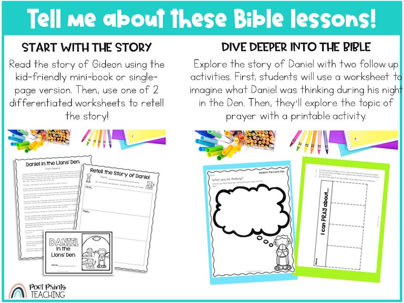 Daniel in the Lions Den Printable Bible Lesson for Kids, Sunday School ...