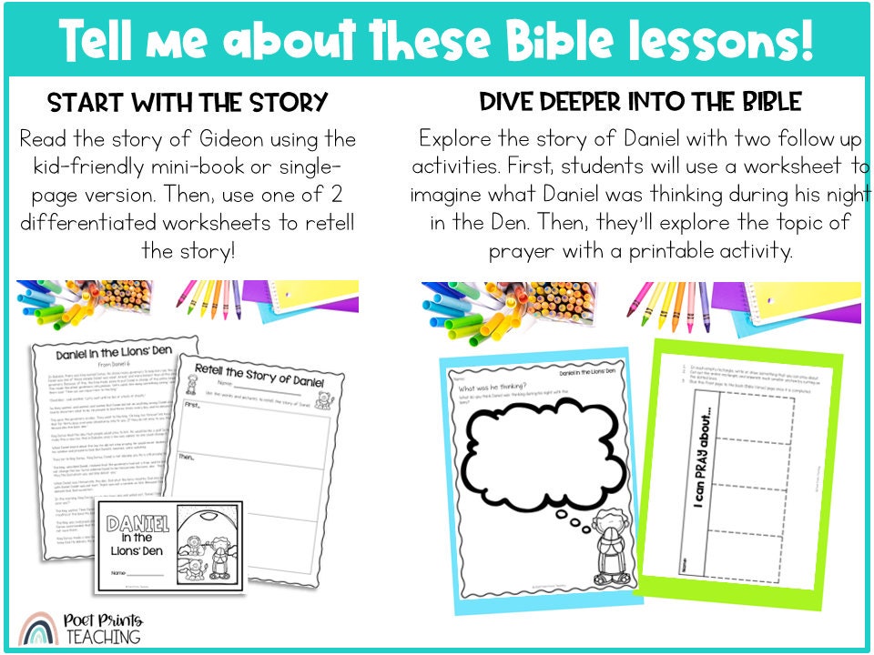 Daniel in the Lions Den Printable Bible Lesson for Kids, Sunday School ...