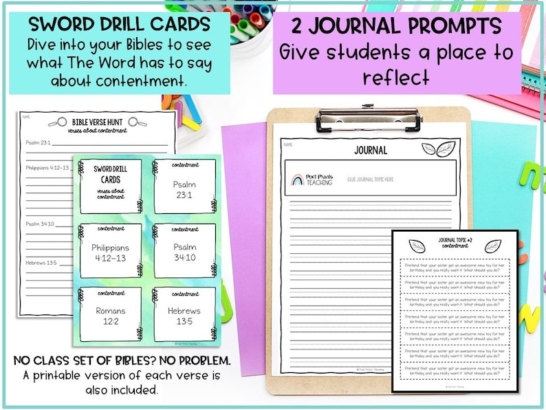 Contentment Bible Lessons for Kids, Printable Character Education ...