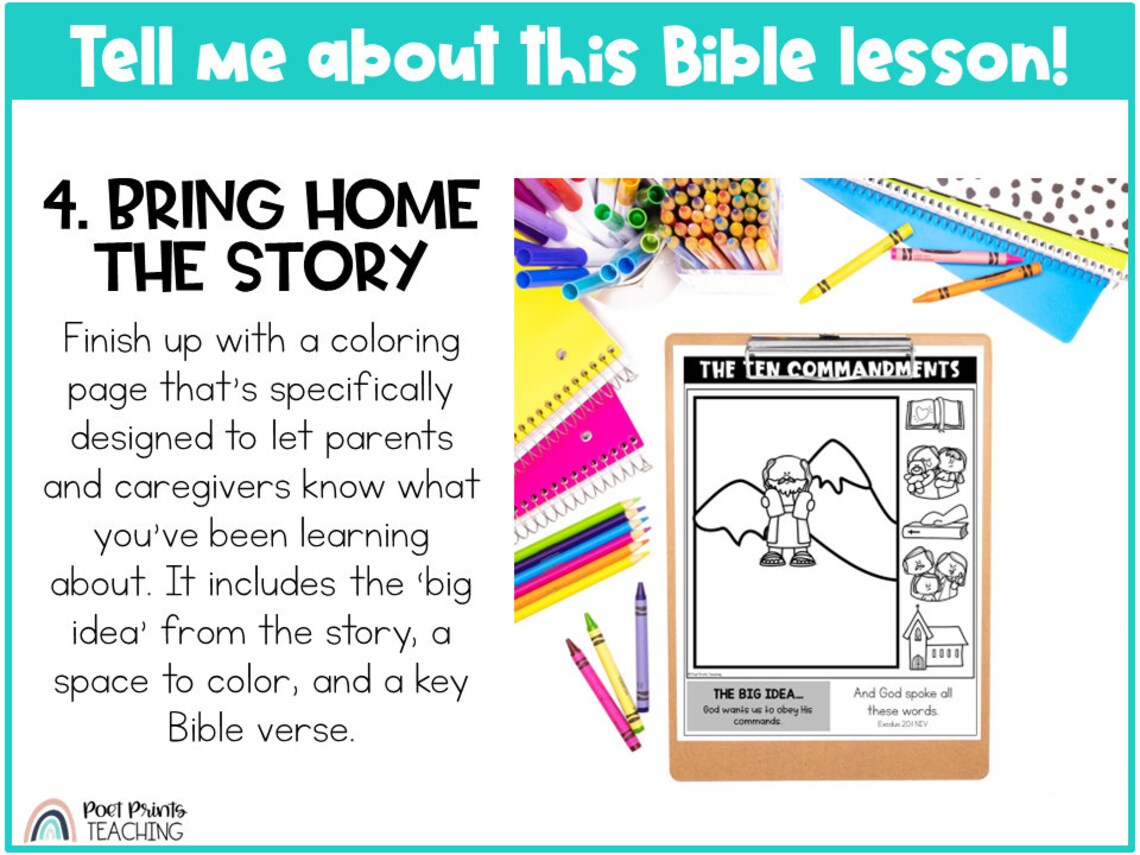 The Ten Commandments Preschool Bible Lesson, Printable Activities for ...