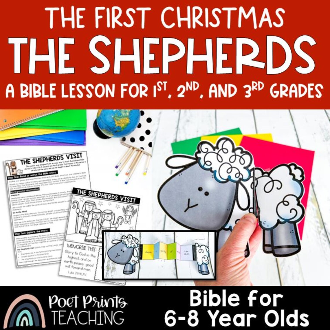 The Shepherds and Angels Christmas Bible Lesson for Kids, Printable ...