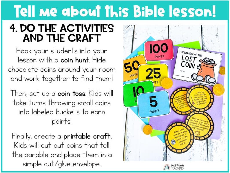 Parable of the Lost Coin Bible Lesson: Printable Craft & Activity ...