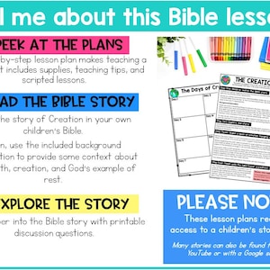 Days of Creation, Printable Bible Lesson for Bigger Kids in 1st, 2nd ...