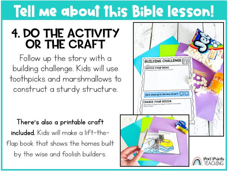 Wise and Foolish Builders Bible Lesson: Printable Craft & Activity ...