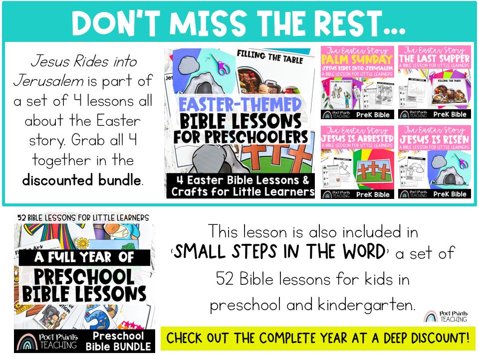 Palm Sunday, Preschool Bible Lesson and Printable Craft for Easter ...