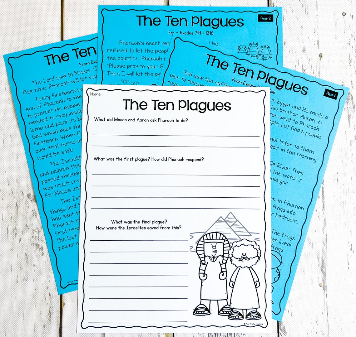 The 10 Plagues of Egypt Printable Bible Craft and Lesson for - Etsy