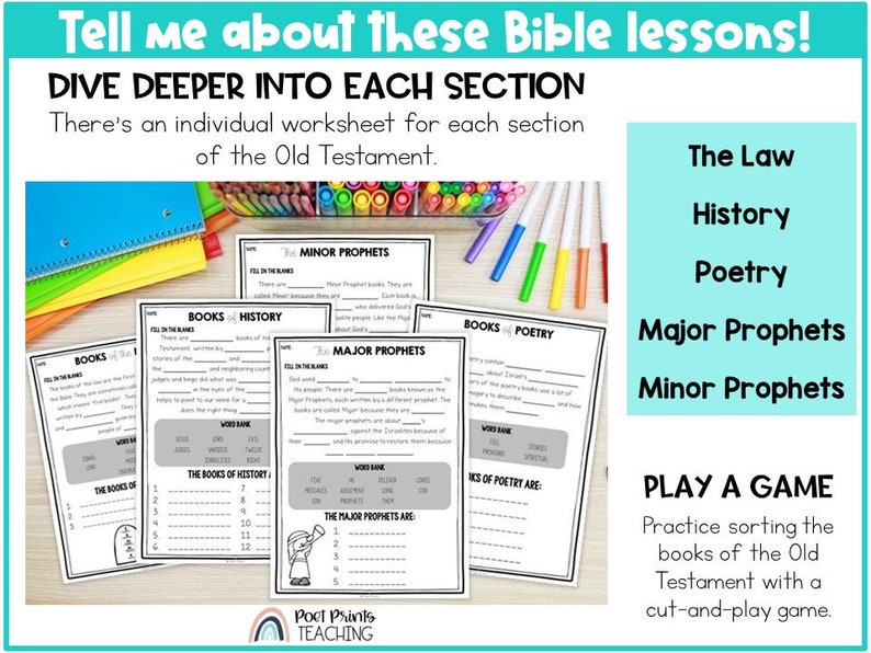 The Books of the Bible Lessons for Kids, Old Testament, Bible Study ...