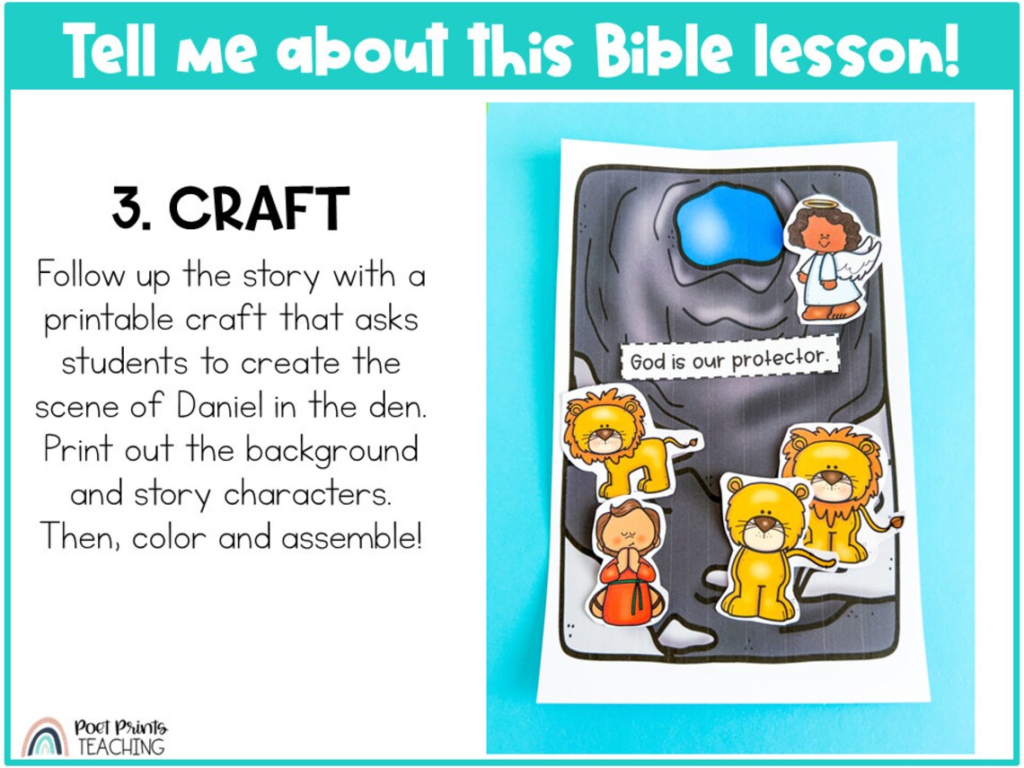 Daniel in the Lions' Den Preschool Bible Lesson, Printable Craft for ...