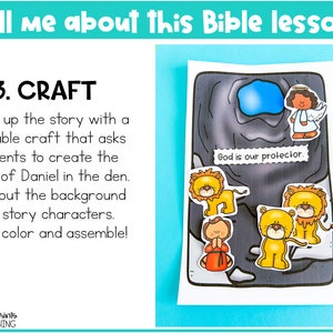 Daniel in the Lions' Den Preschool Bible Lesson, Printable Craft for ...