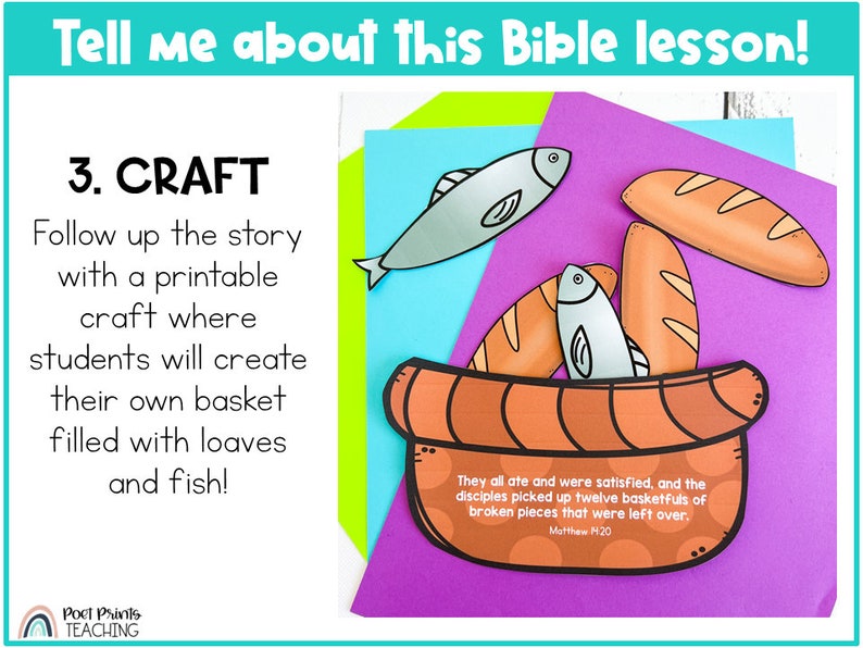 Jesus Feeds the 5,000 Printable Bible Craft and Lesson About Miracles ...