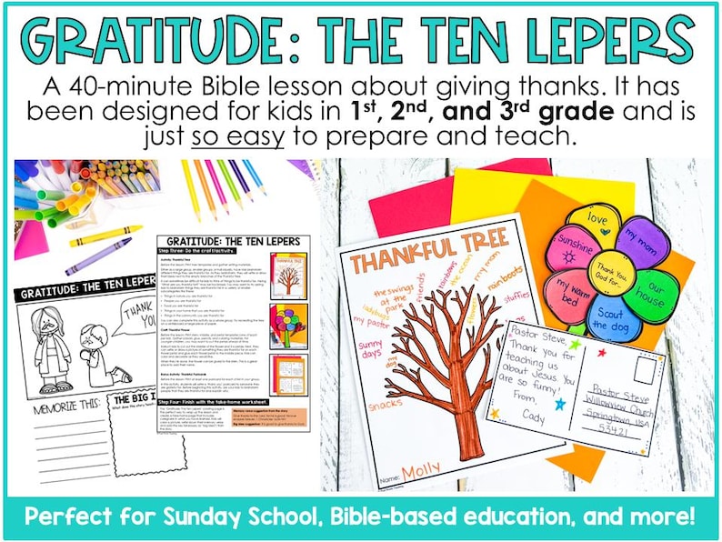 Thanksgiving Bible Lesson for Kids, Printable Bible Craft for Bigger ...