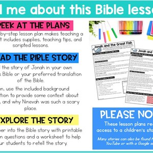 Jonah and the Whale Old Testament Bible Lesson, Printable Bible Story ...