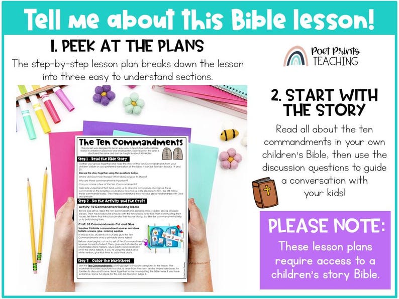 The Ten Commandments Preschool Bible Lesson, Printable Activities for ...