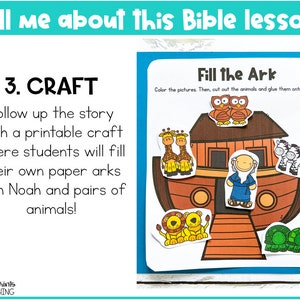 Noah's Ark Preschool Bible Lesson, Printable Craft for Prek Sunday ...