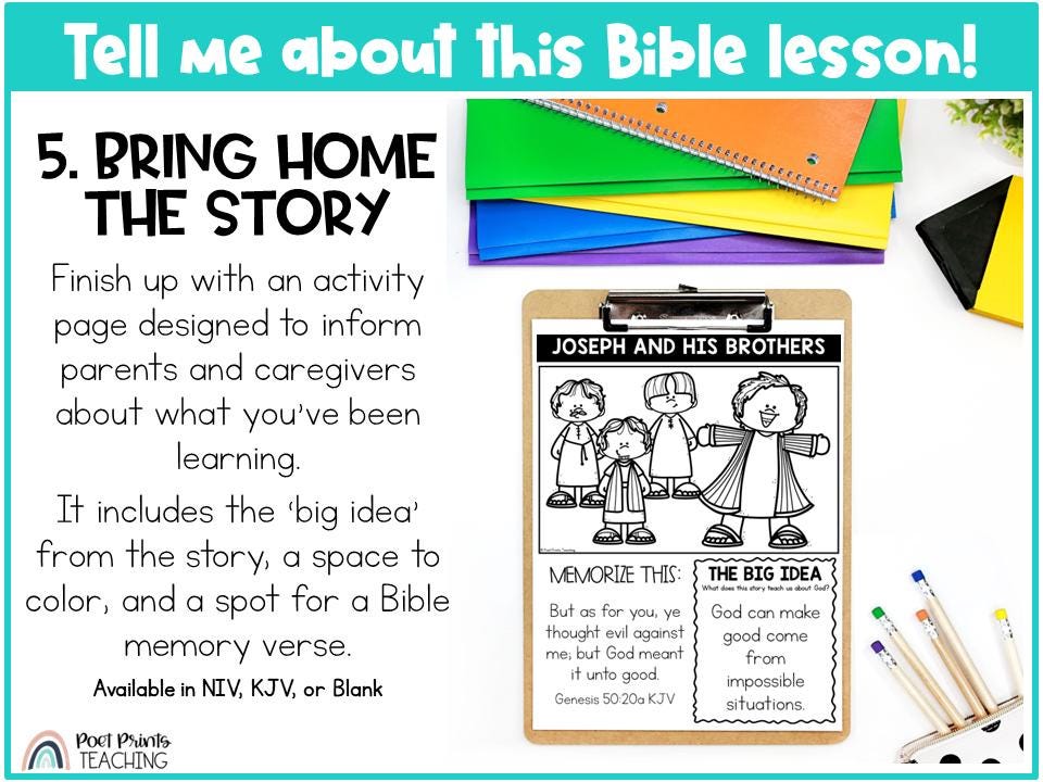 Joseph and His Brothers, Printable Bible Lesson for Bigger Kids in 1st ...