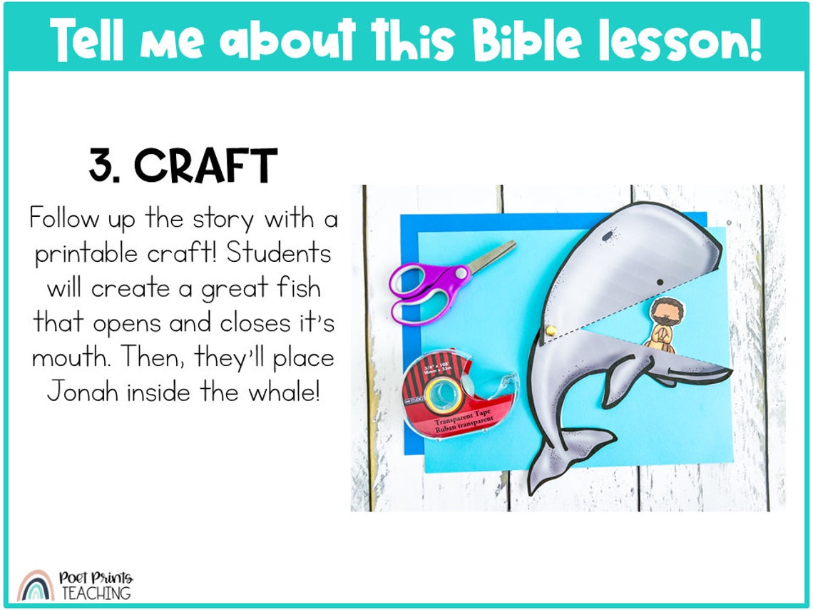Jonah Preschool Bible Lesson, Printable Activities for Prek Sunday ...