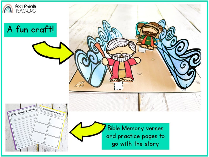 Moses Parts the Red Sea, Printable Bible Craft and Lesson for Kids ...
