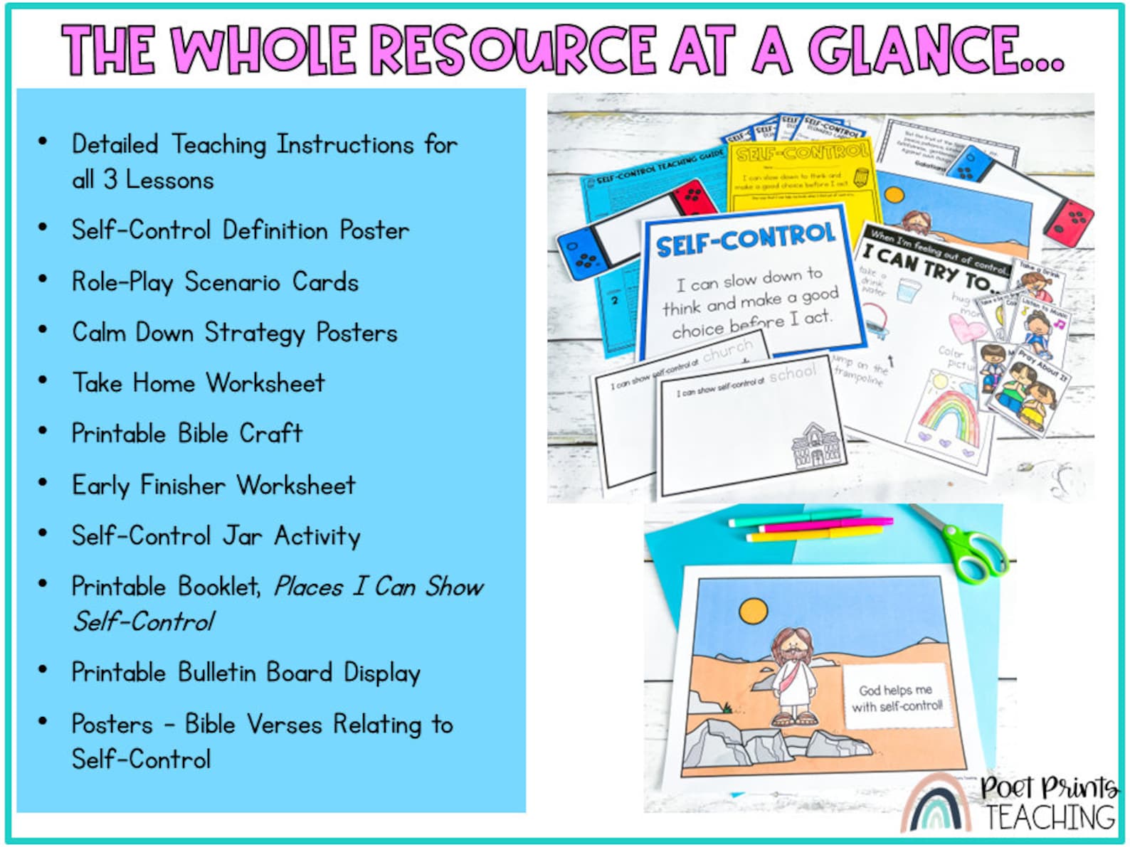 Self-control Bible Lessons for Preschool and Kindergarten, Calm Down ...